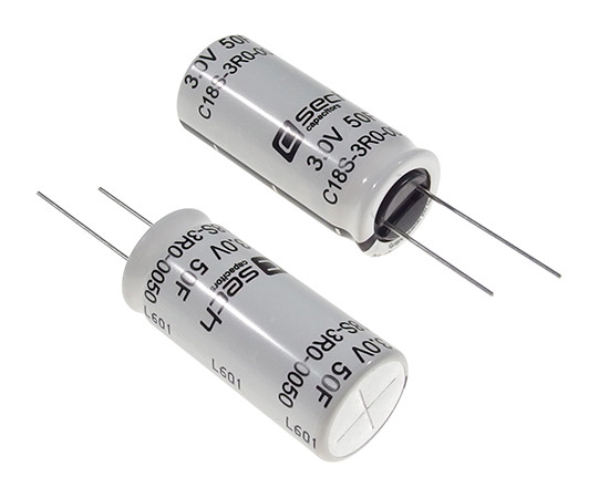 Backup capacitor 50F 3.0V 18x40mm for PCB SECH