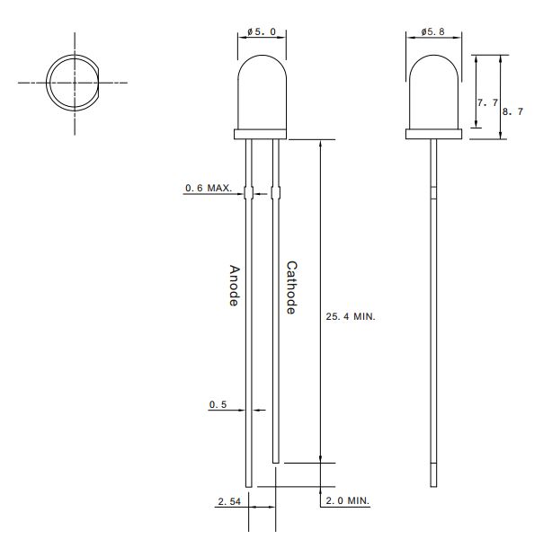 5mm diffused THT LED / THT LED / Optoelectronics | Micros
